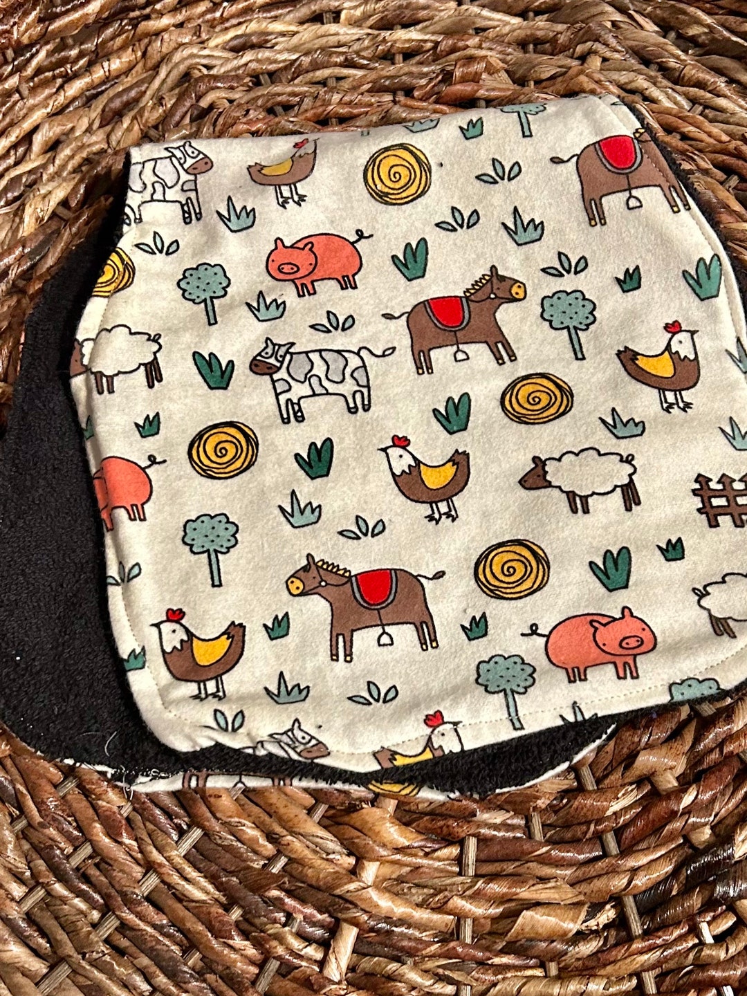 Farm Animals Baby Burp Cloth - Etsy
