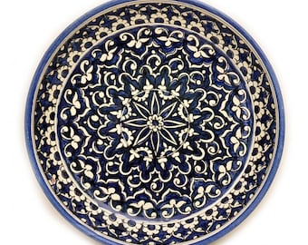 Handmade Uzbek Ceramic 12.5'' Lagan-platter. Rishtan Central Asian ...