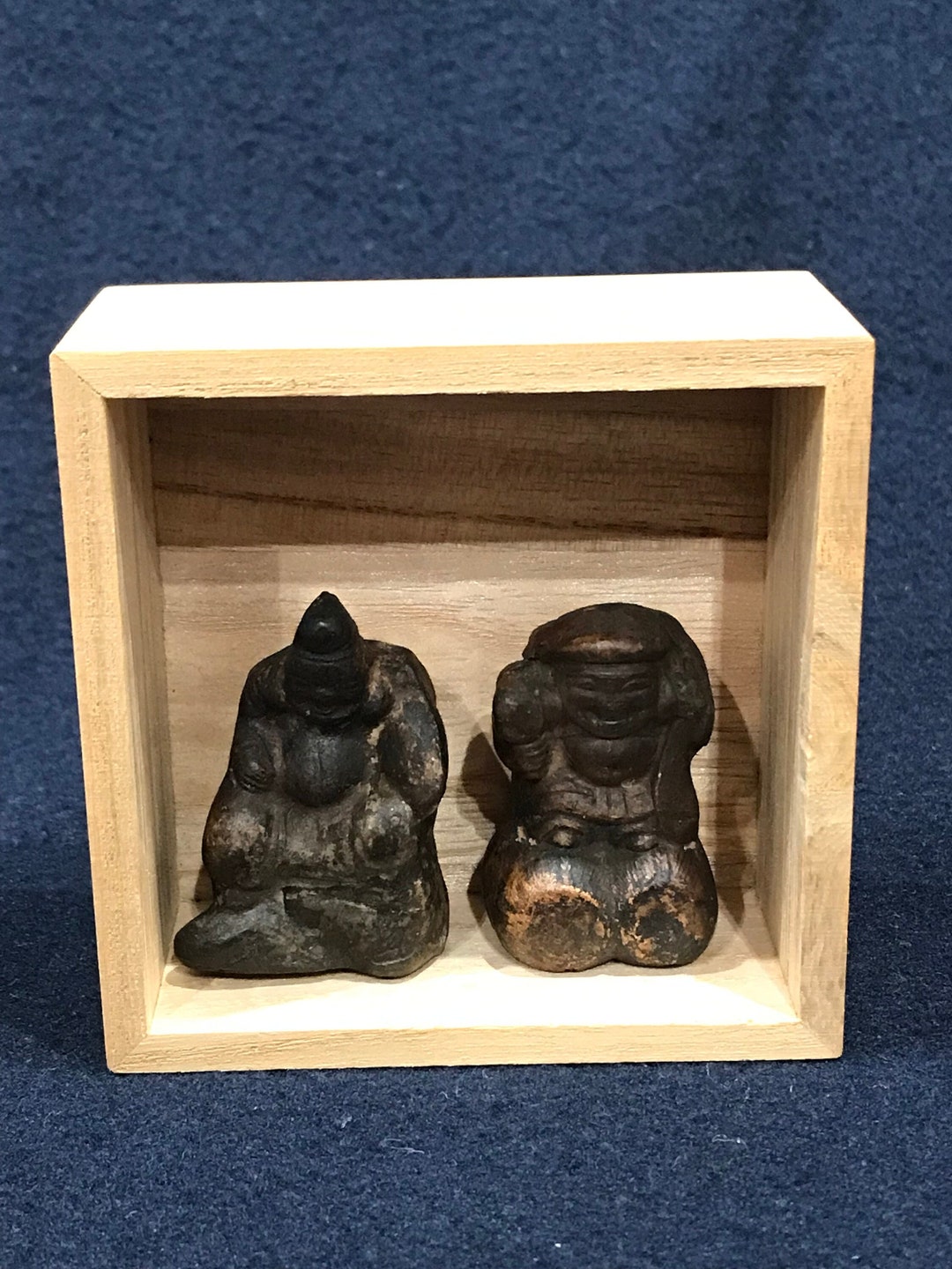 Japanese Small Ebisu Daikoku Statue Set | Lucky God Terracotta | Height ...