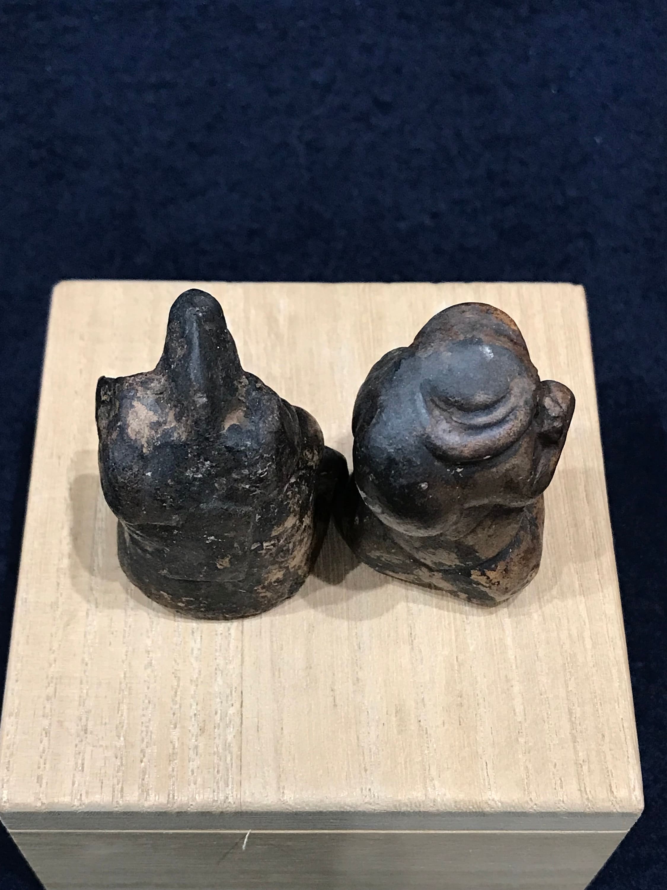 Japanese Small Ebisu Daikoku Statue Set Lucky God Terracotta Height ...