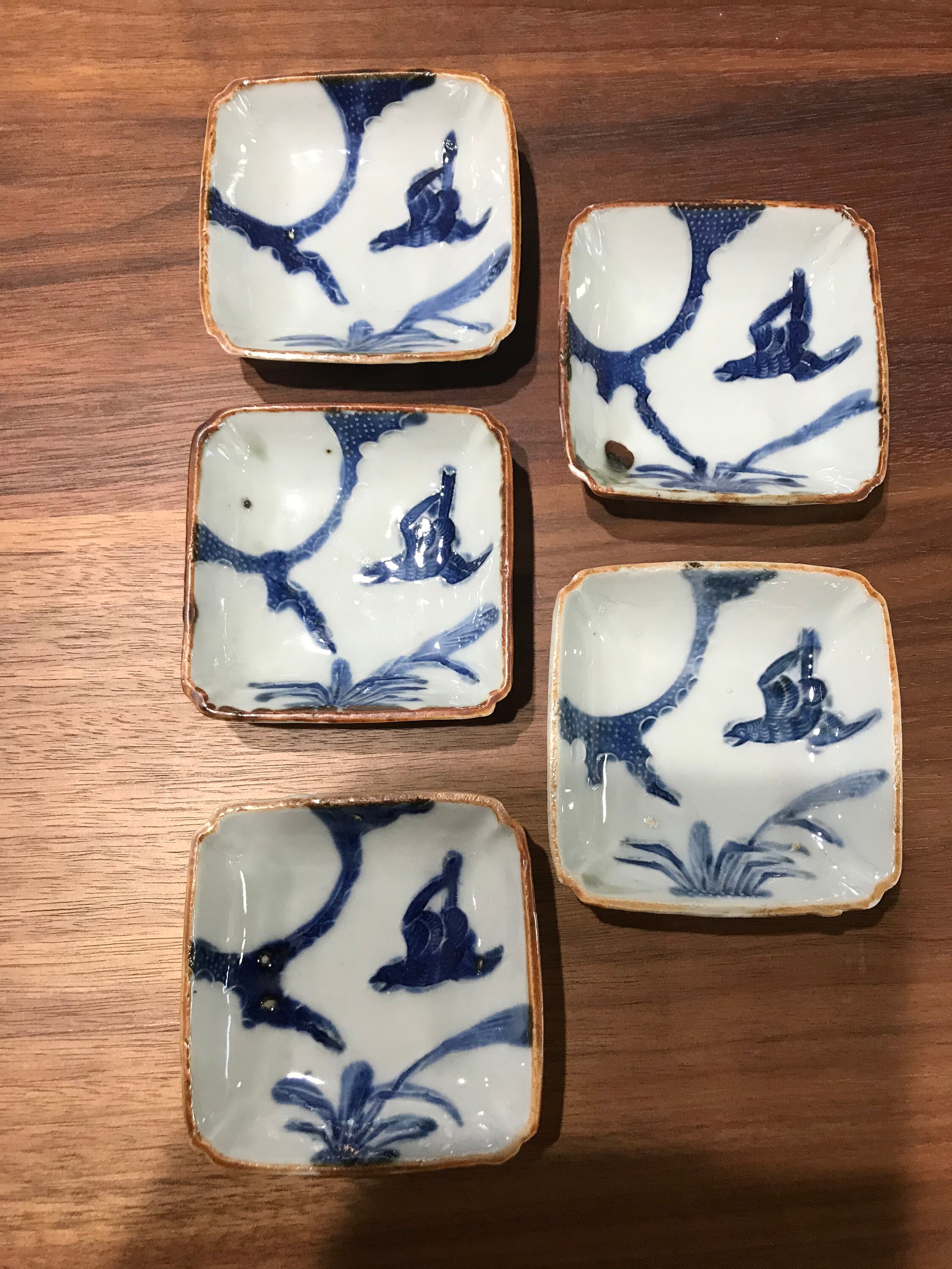 Japanese Antique Hirado Ware Set of 5moon and Wild - Etsy