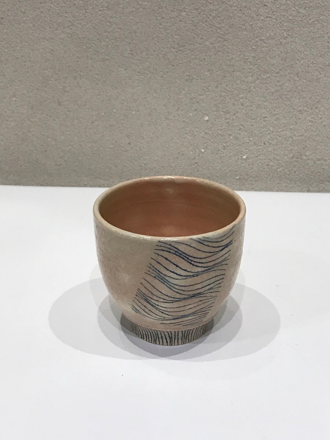 Japanese Hagi Ware / Atsuyuki Ueda Wave Pattern Cup Yunomi / Japanese ...