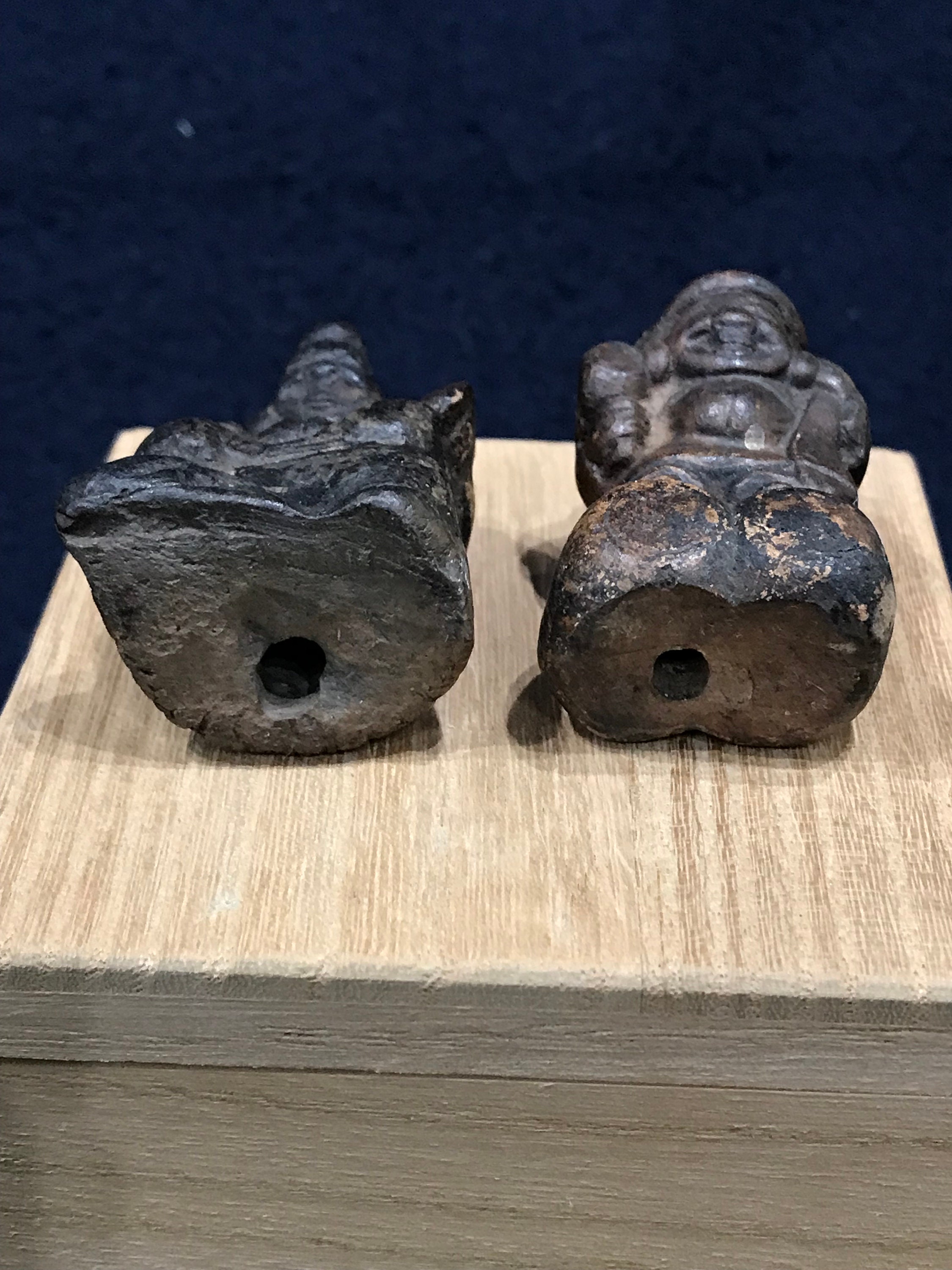 Japanese Small Ebisu Daikoku Statue Set Lucky God Terracotta Height ...