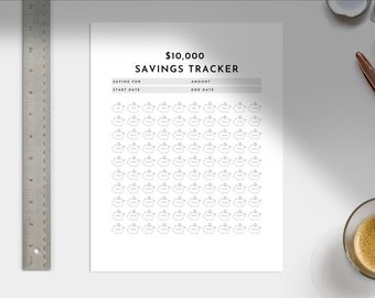 10,000 Dollar Savings Chart | 10K Savings Progress Tracker | Printable ...