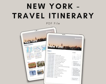 New York Travel Itinerary Template, Modern Guide, Desktop, Ipad, Tablet ...