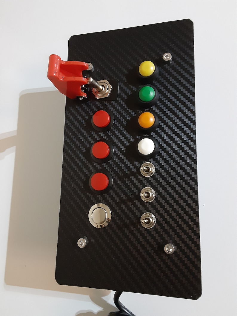 12 Function Sim Flight Truck Car Racing Button Box Plug and Play USB ...