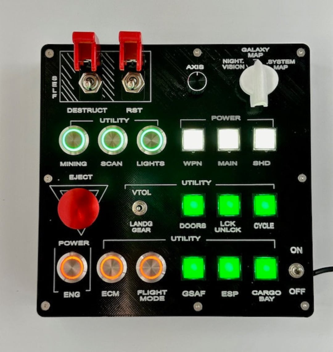 Star Citizen Buttons Box | Space Simulator | Buttons Switch Panel | Flight Sim Box| Plug and ...