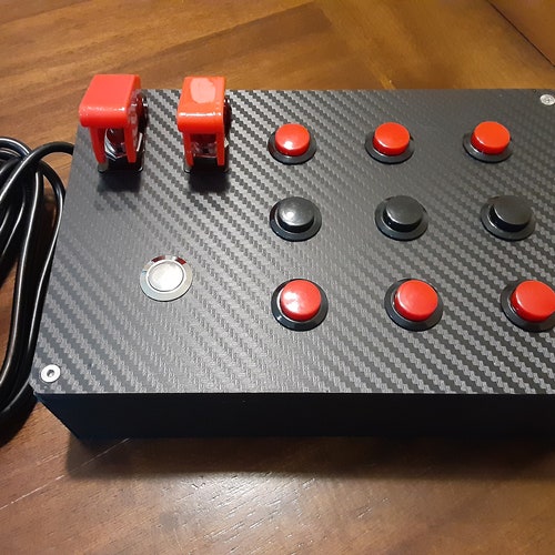 PC USB 28 Function Push Button Box Red Start Engine Sim | Etsy