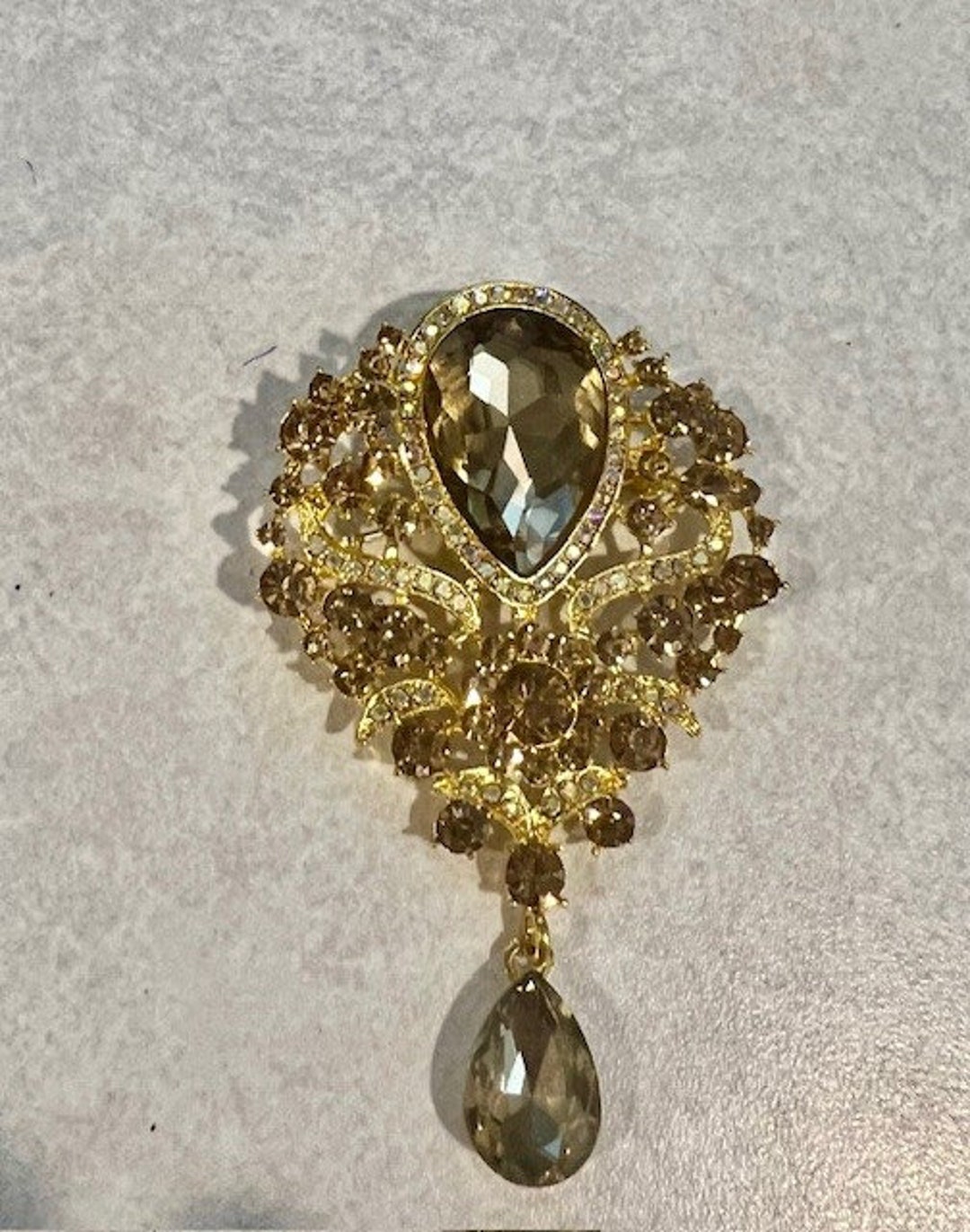 Amber Bling Brooch Bracelet, Prom Night Corsage, Prom Bracelet, Prom ...