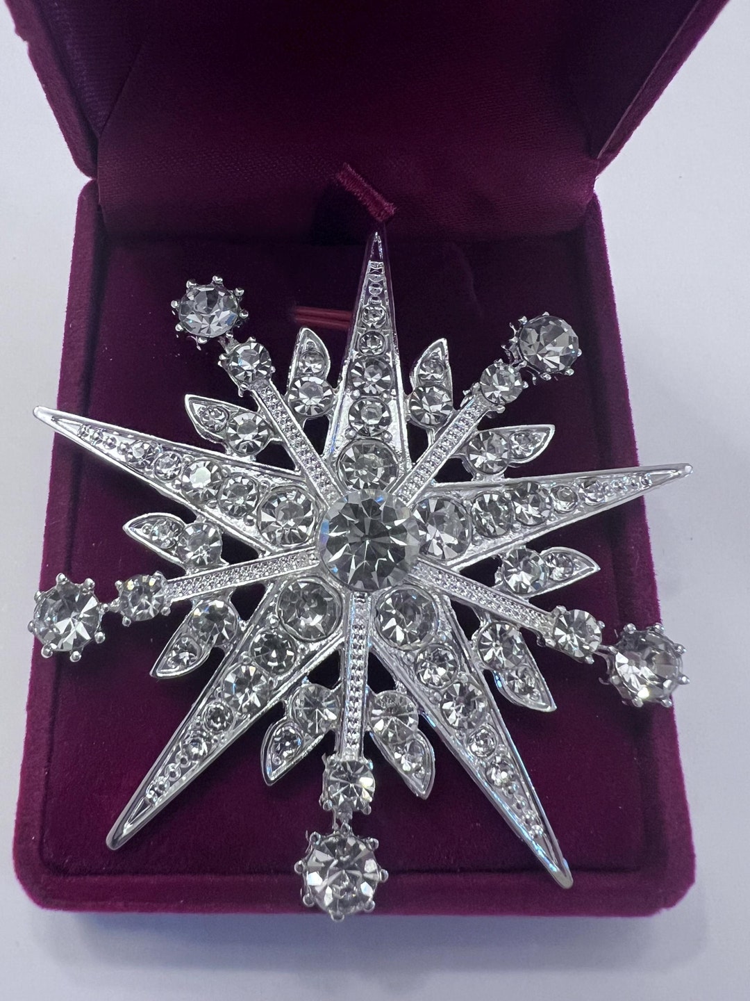 STAR Brooch Crystal Brooch Rhinestone Starburst Brooch Blazer Mens ...
