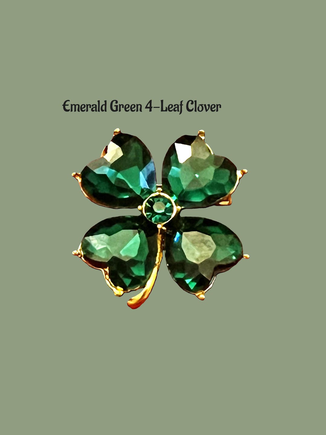 Emerald Green Shamrock Pin, Clover Brooch, Luck of the Irish - Etsy