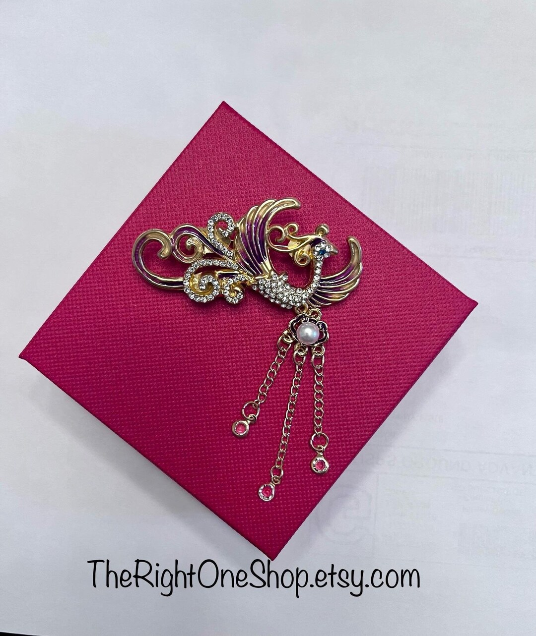 PHOENIX Bar Pin, Sign of Strength, Lapel Pin With Chains, Dangling Bar ...