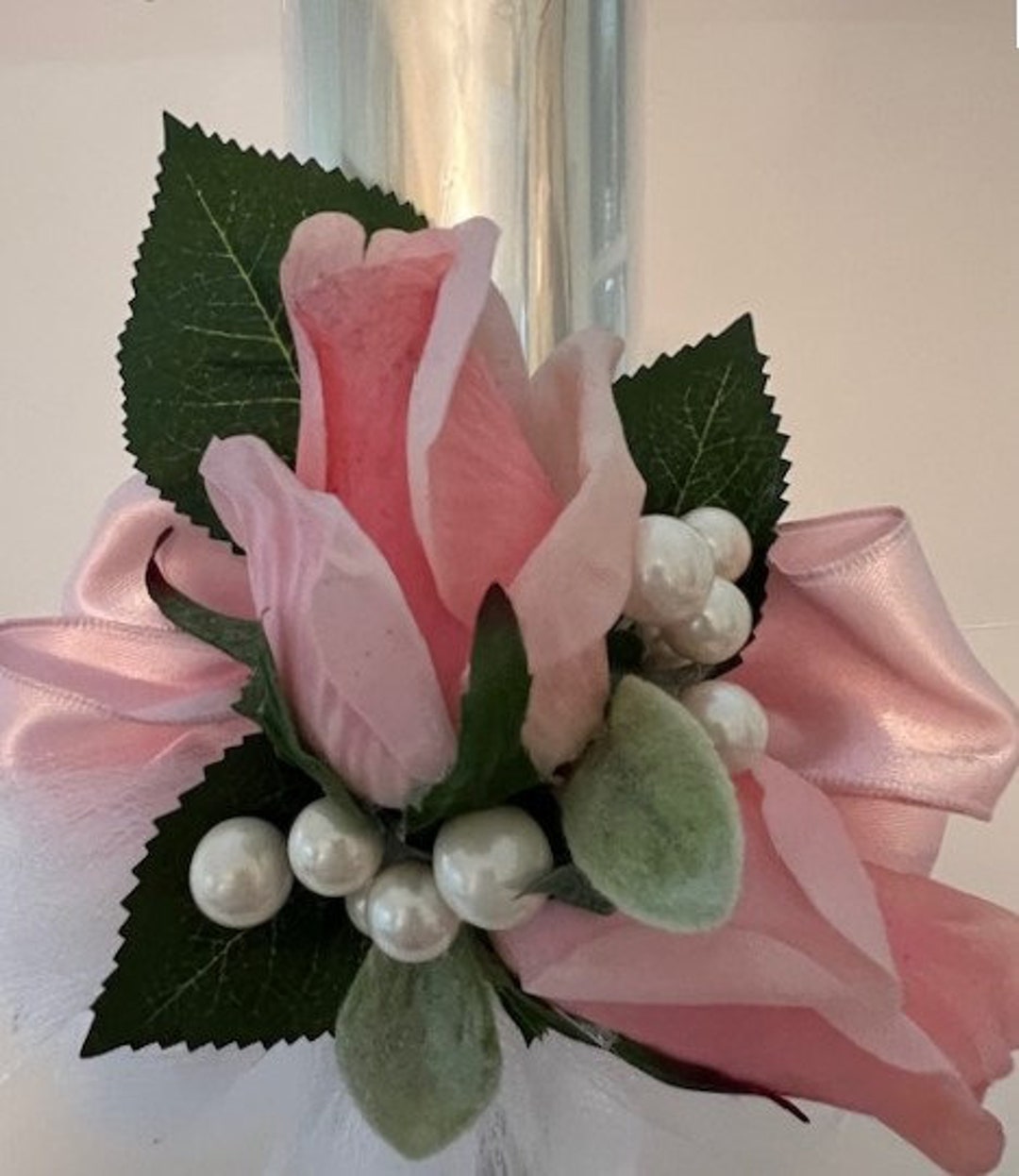Pink Rose Wrist Corsage, Prom Corsage, Graduation Wristlet, Dance ...