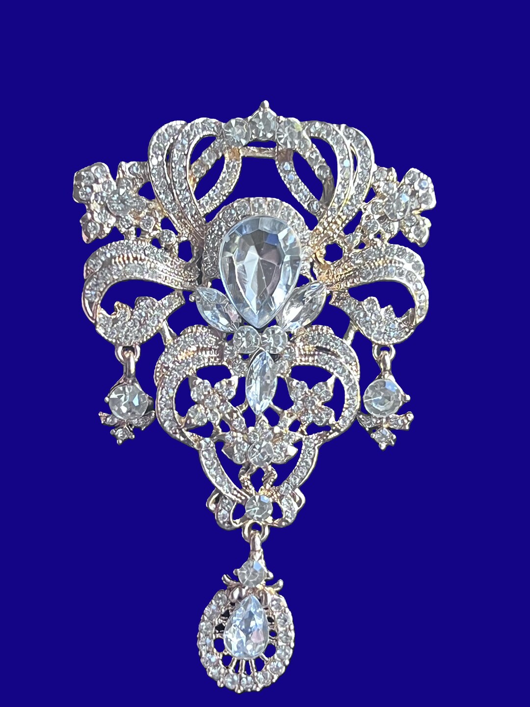 Extra Large Brooch 3.5 X 5 Silver Setting Gold Setting Rose Gold ...