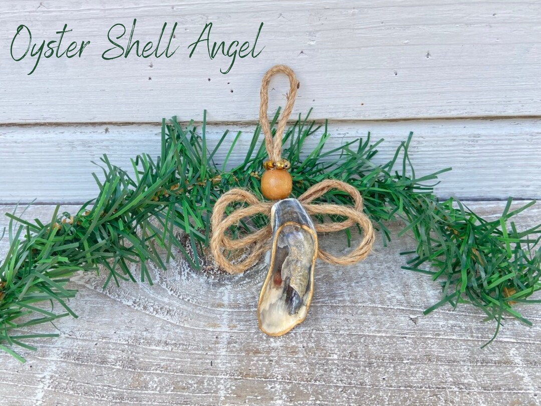 Angel Ornament, Oyster Shell Angel, Christmas Tree, Holiday Gift, Beach ...