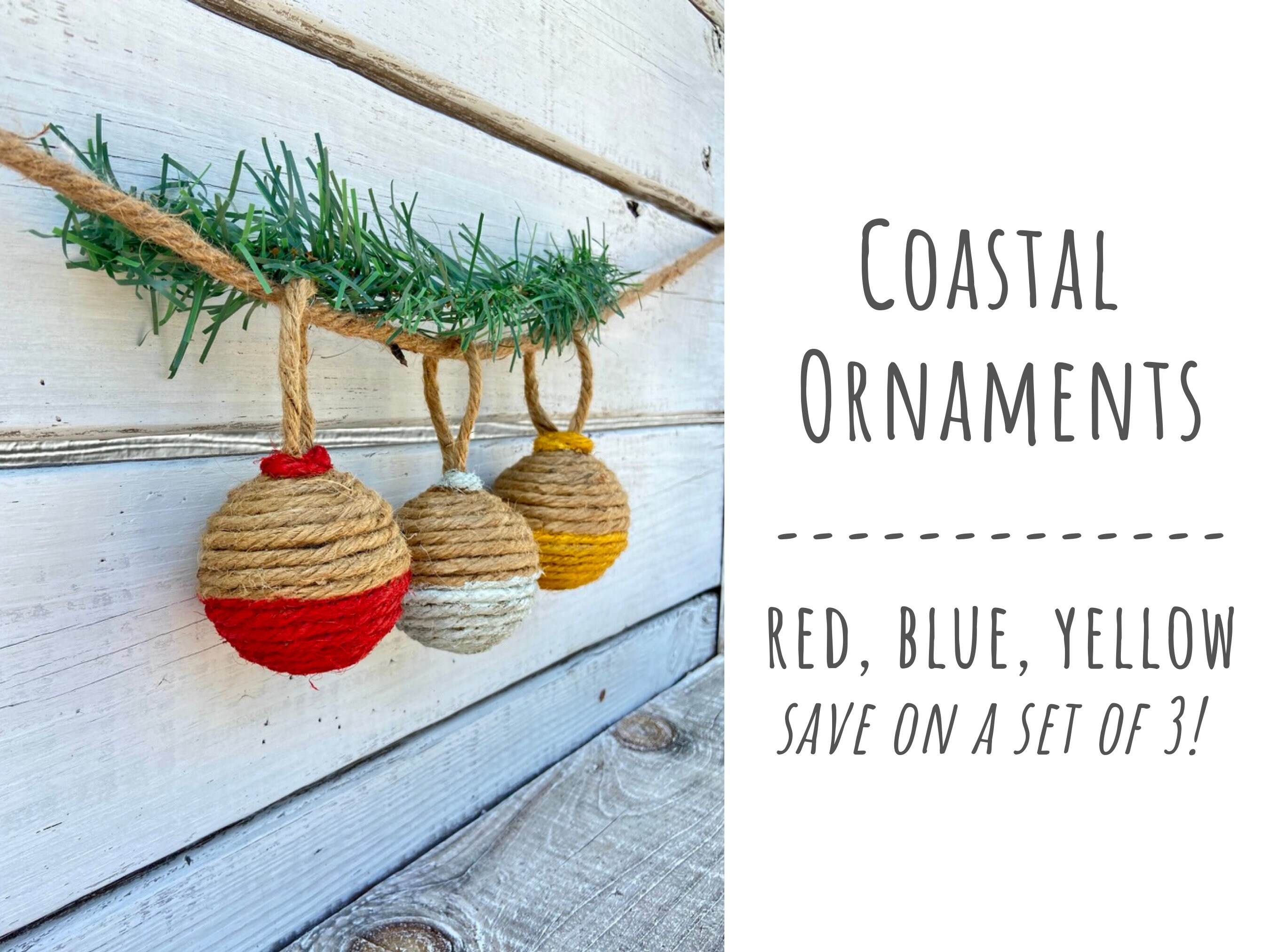 Coastal Fishing Bobber Ornaments - Beach Christmas Decor, Coastal ...