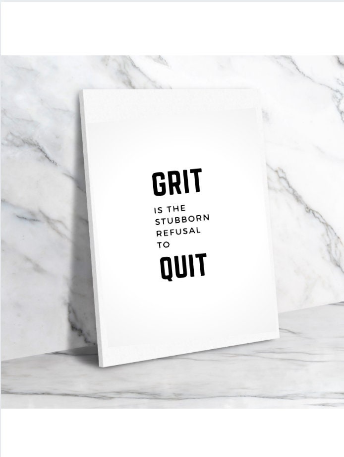 Grit Inspirational Wall Decor Canvas - Etsy