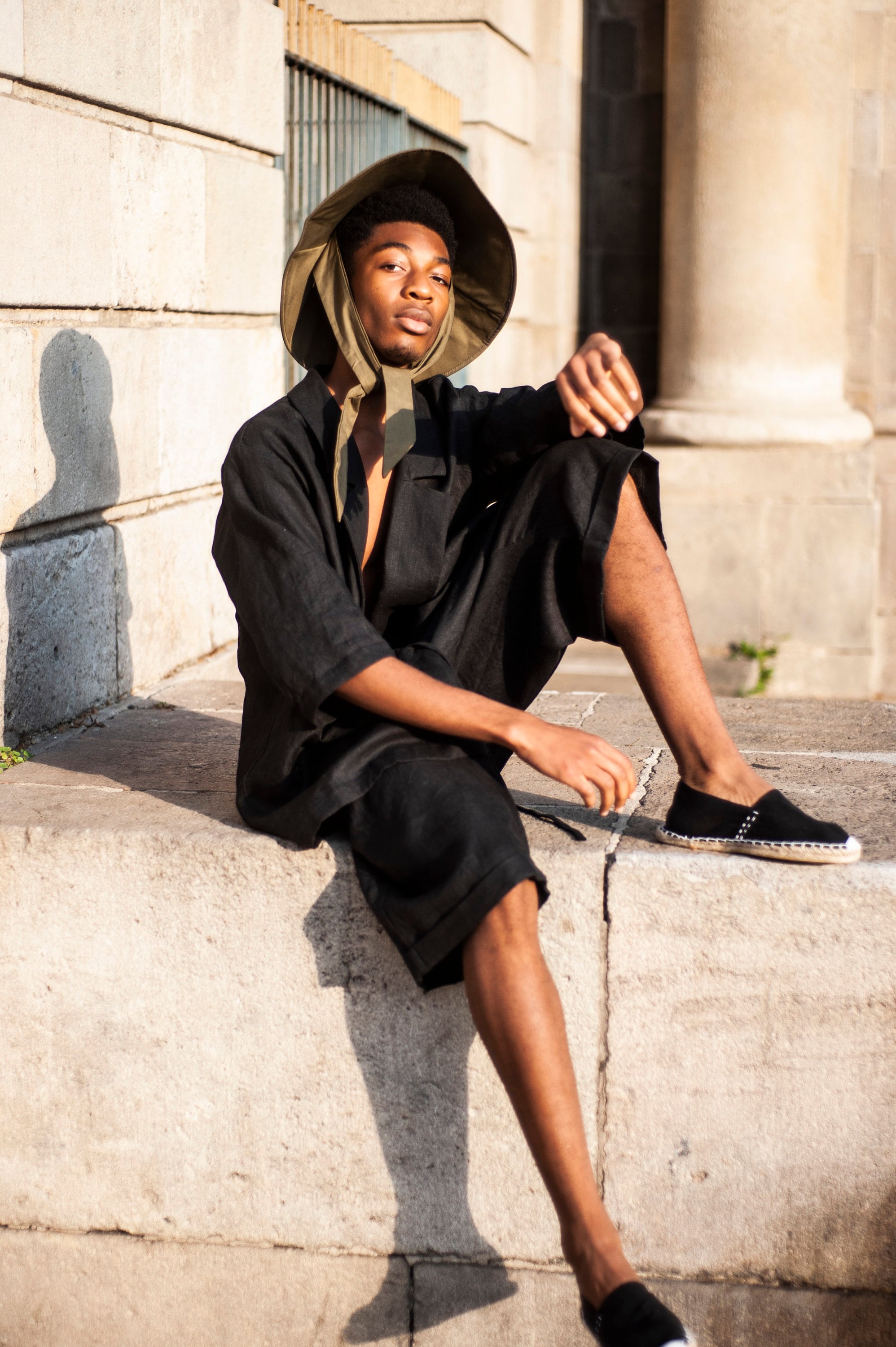 Men's Linen Shorts, Lounge Culottes With Drawstring, Cropped Linen ...