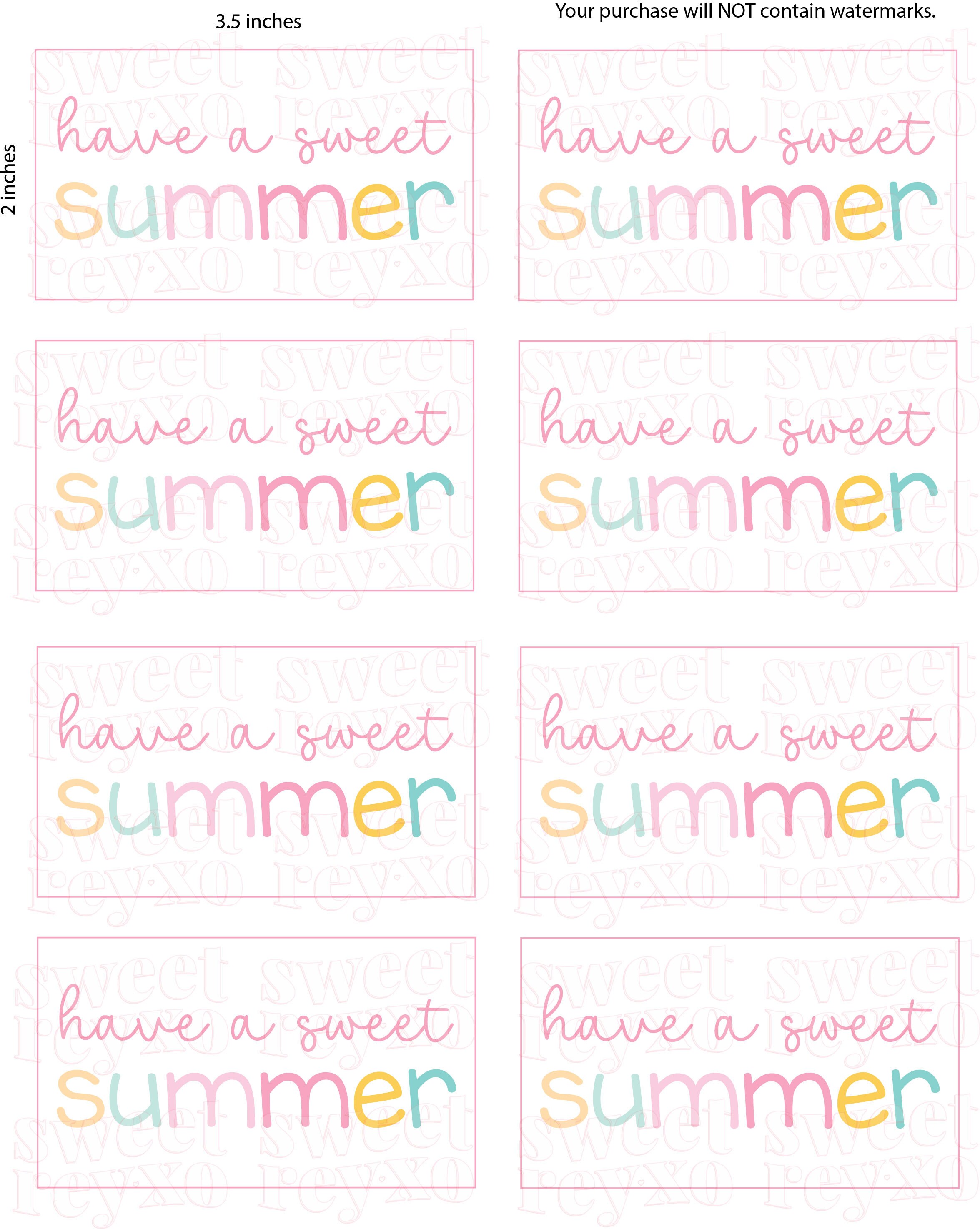 Summer End of Year Student Gift Tag Printable Have a Sweet Summer Gift ...