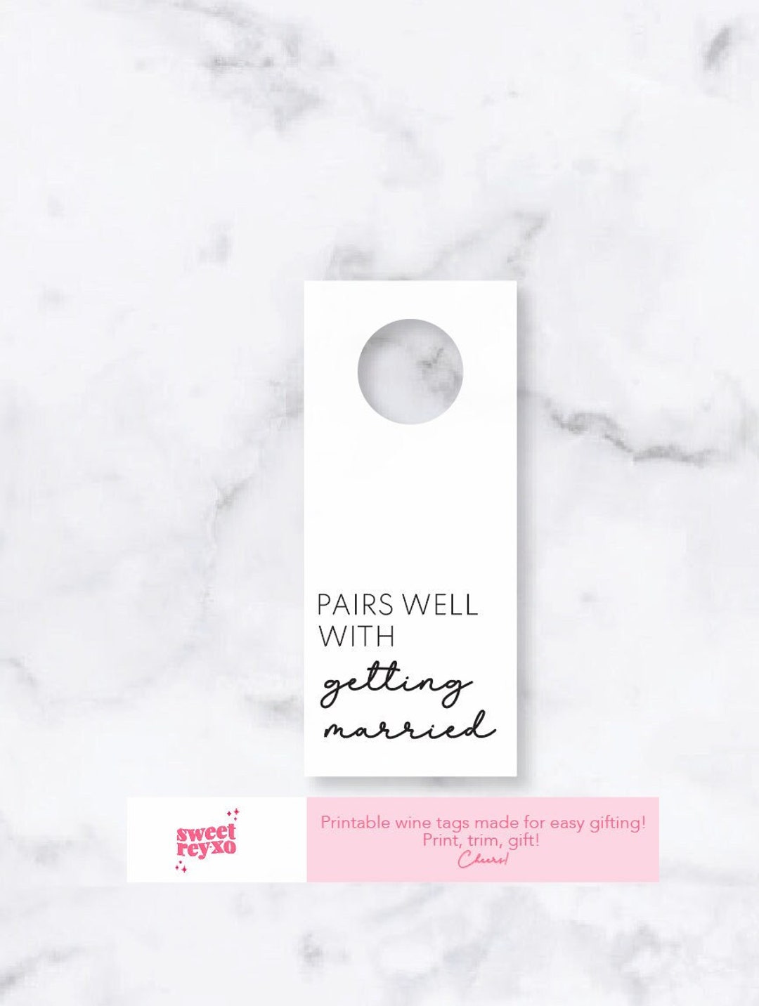 Printable Married Wine Label | Pairs Well With Getting Married Bottle ...