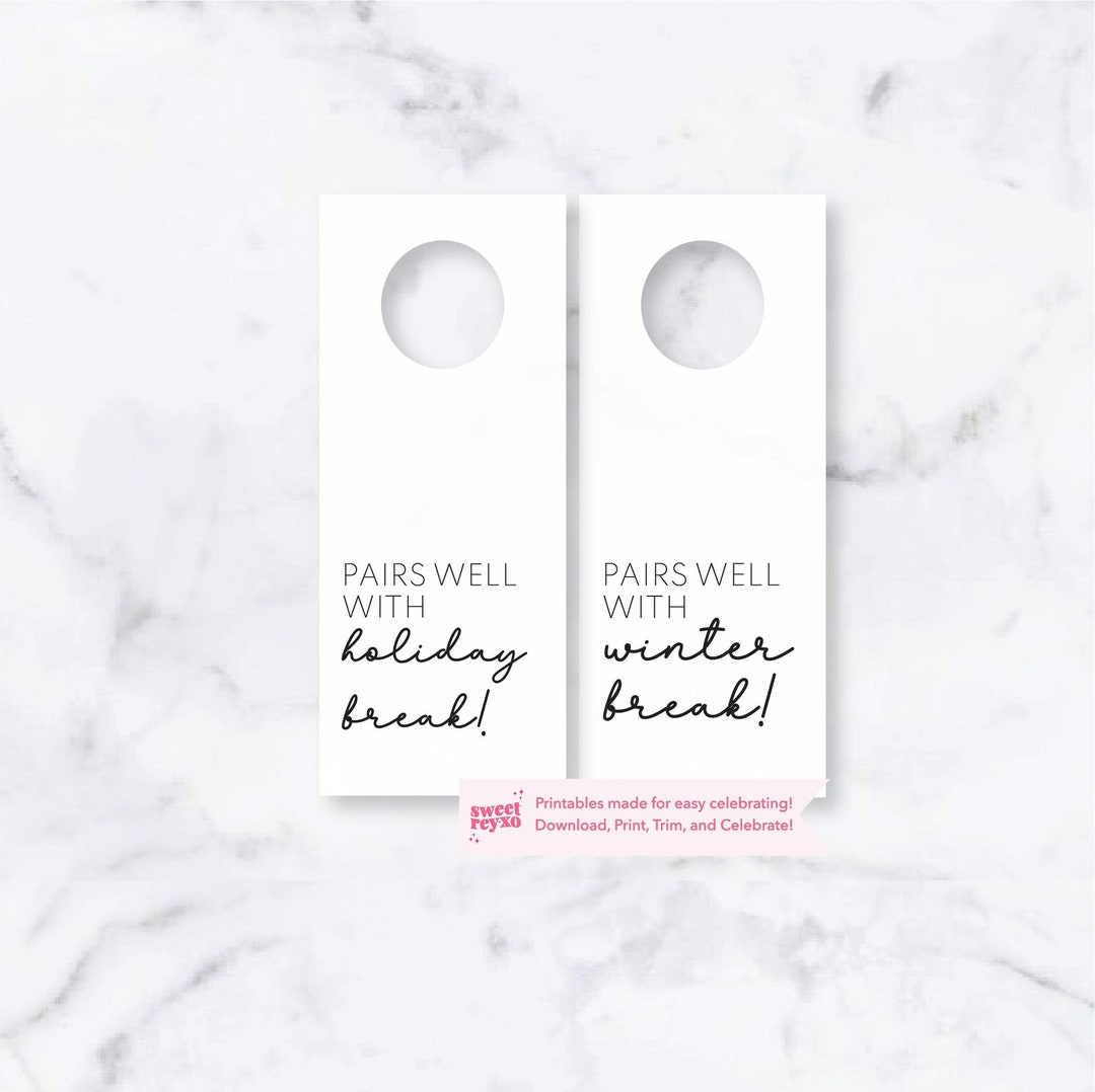 Christmas Break Teacher Gift Tag Pairs Well Teacher Alcohol Gift Tag ...