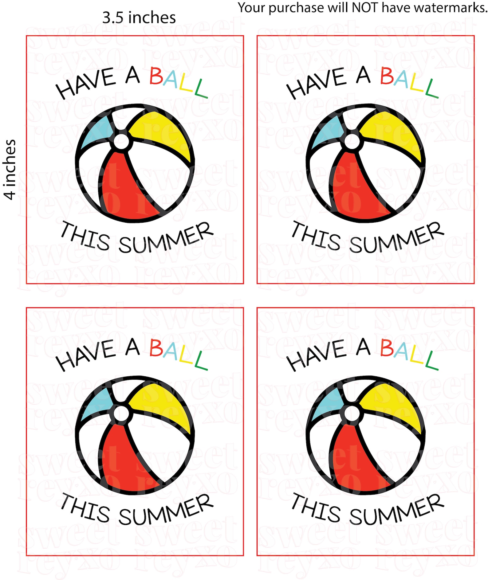 Beach Ball Gift Tag Have a Ball Beach Ball Summer Gift Tag - Etsy