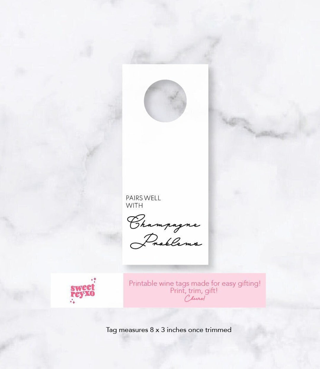 Champagne Gift Tag Printable Alcohol Gift Tag Champagne Problems Gift ...