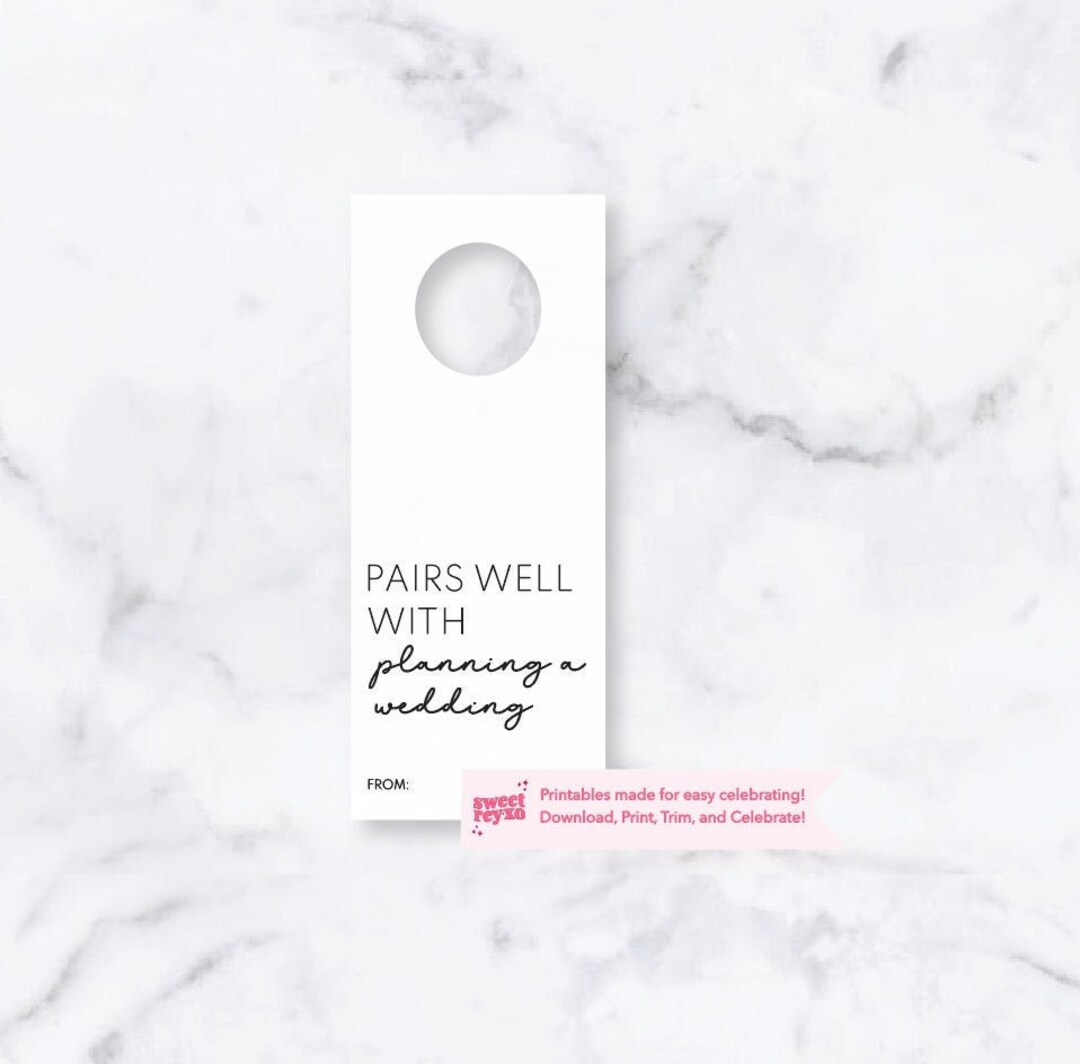 Pairs Well With Planning A Wedding Tag | Wedding Gift Tag | Wedding ...