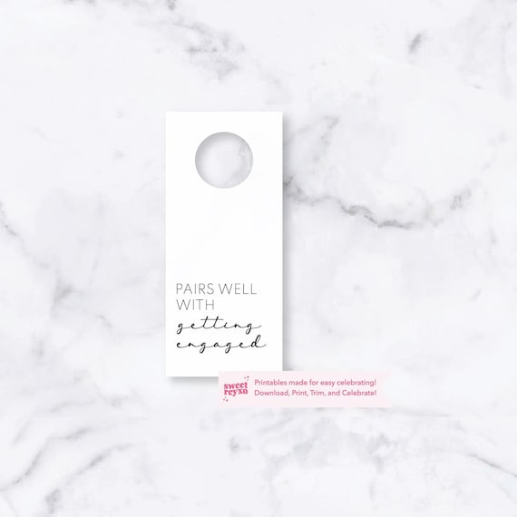 Printable Engagement Wine Label Pairs Well With Getting - Etsy