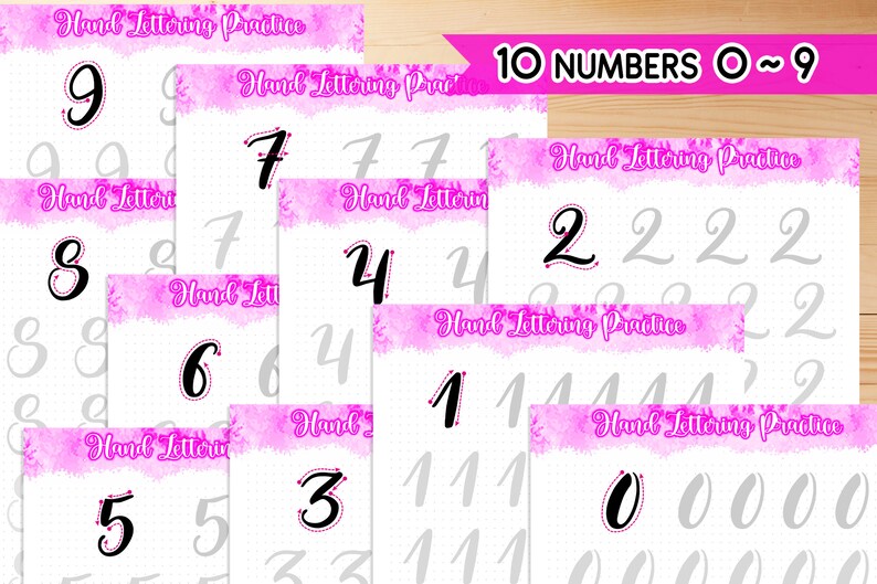 Hand Lettering Worksheets Modern Calligraphy Hand-lettering Uppercase ...