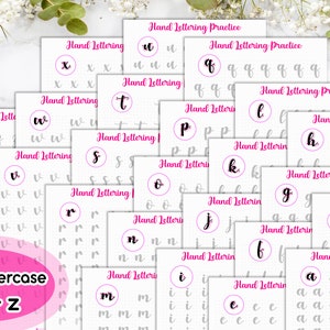 Calligraphy Alphabet Lettering Worksheets Hand-lettering Uppercase ...