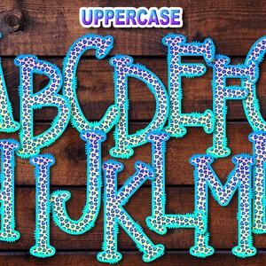 Rainbow Pastel Leopard Doodle Letters, Hand Drawn Alphabet Doodle ...