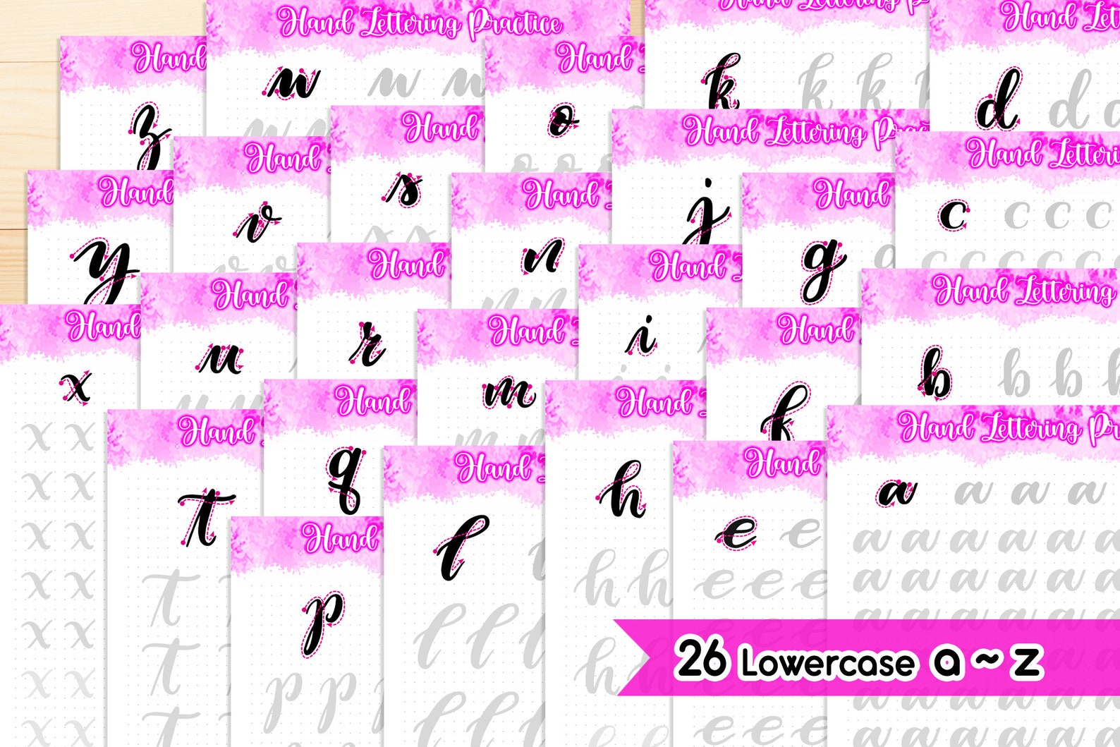 Hand Lettering Worksheets Modern Calligraphy Hand-lettering Uppercase ...