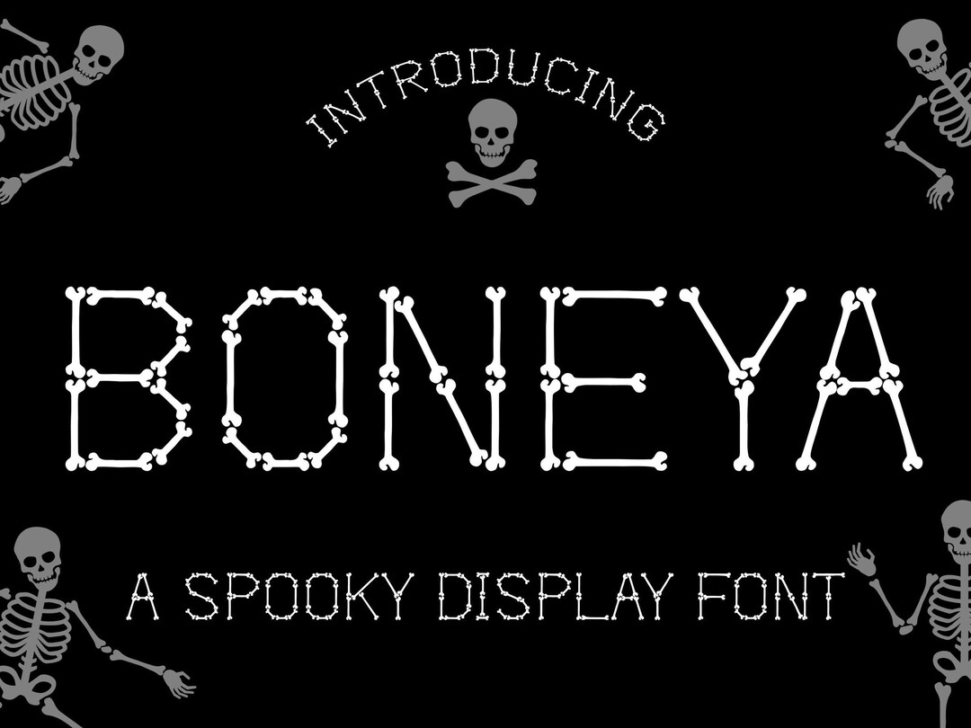 Boneya | Spooky Halloween Skull & Bone Display Font (OTF, TTF) - Etsy