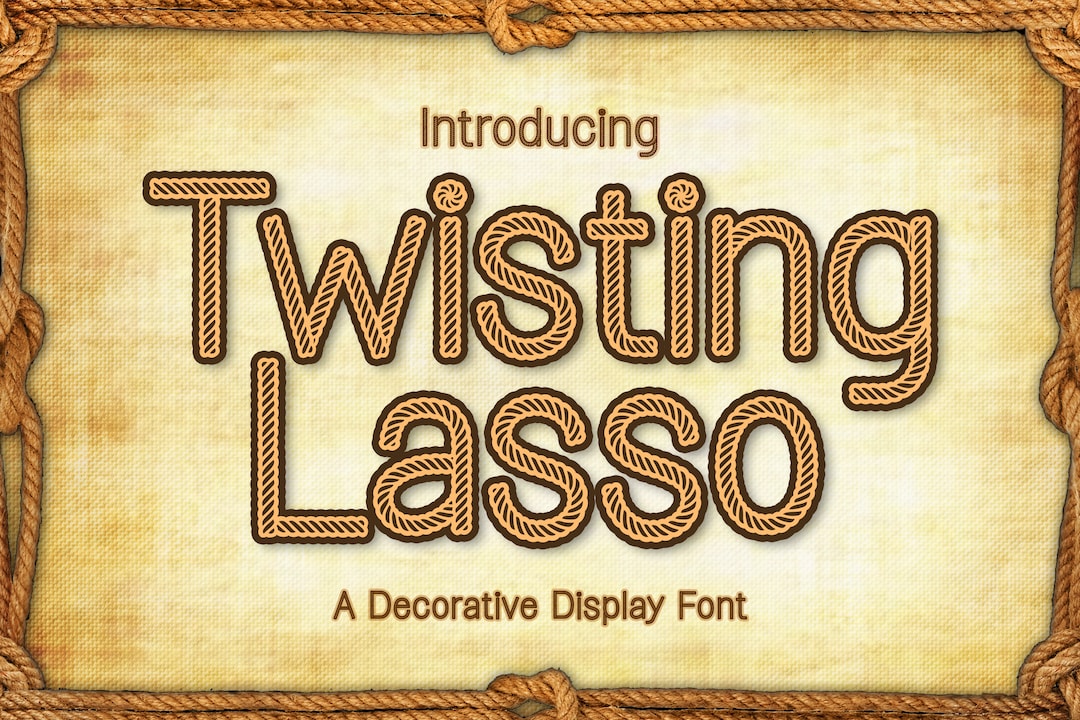 Twisting Lasso Font, Decorative String Rope Display Fonts, Creative ...