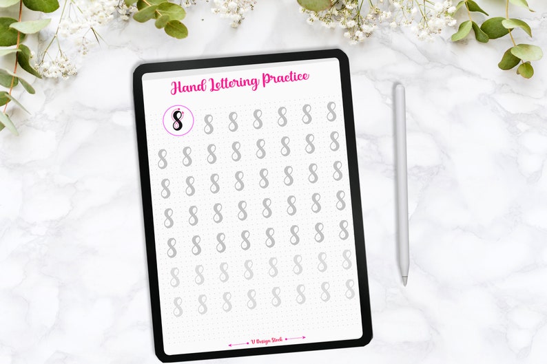 Calligraphy Alphabet Lettering Worksheets Hand-lettering Uppercase ...