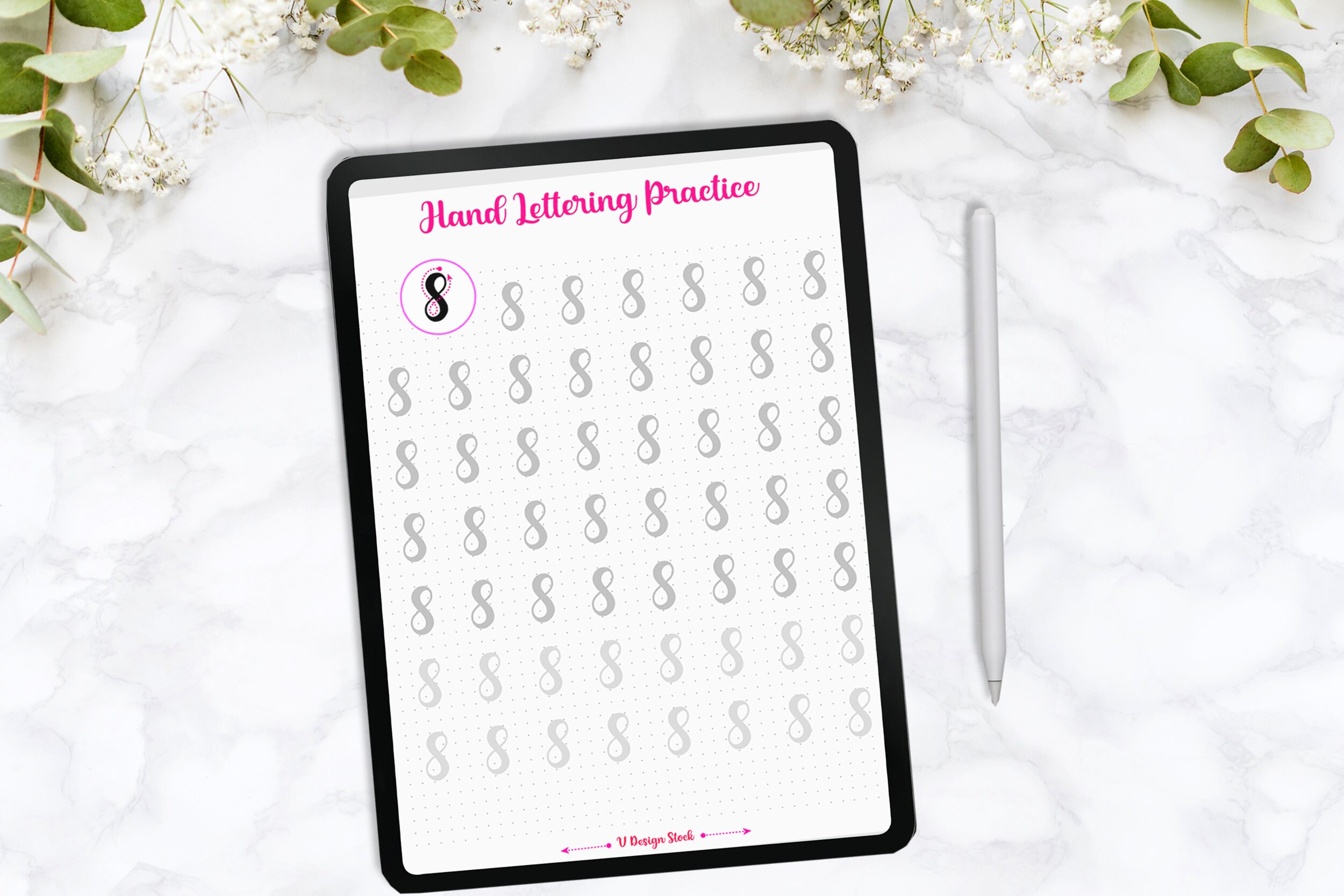 Calligraphy Alphabet Lettering Worksheets Hand-lettering Uppercase ...