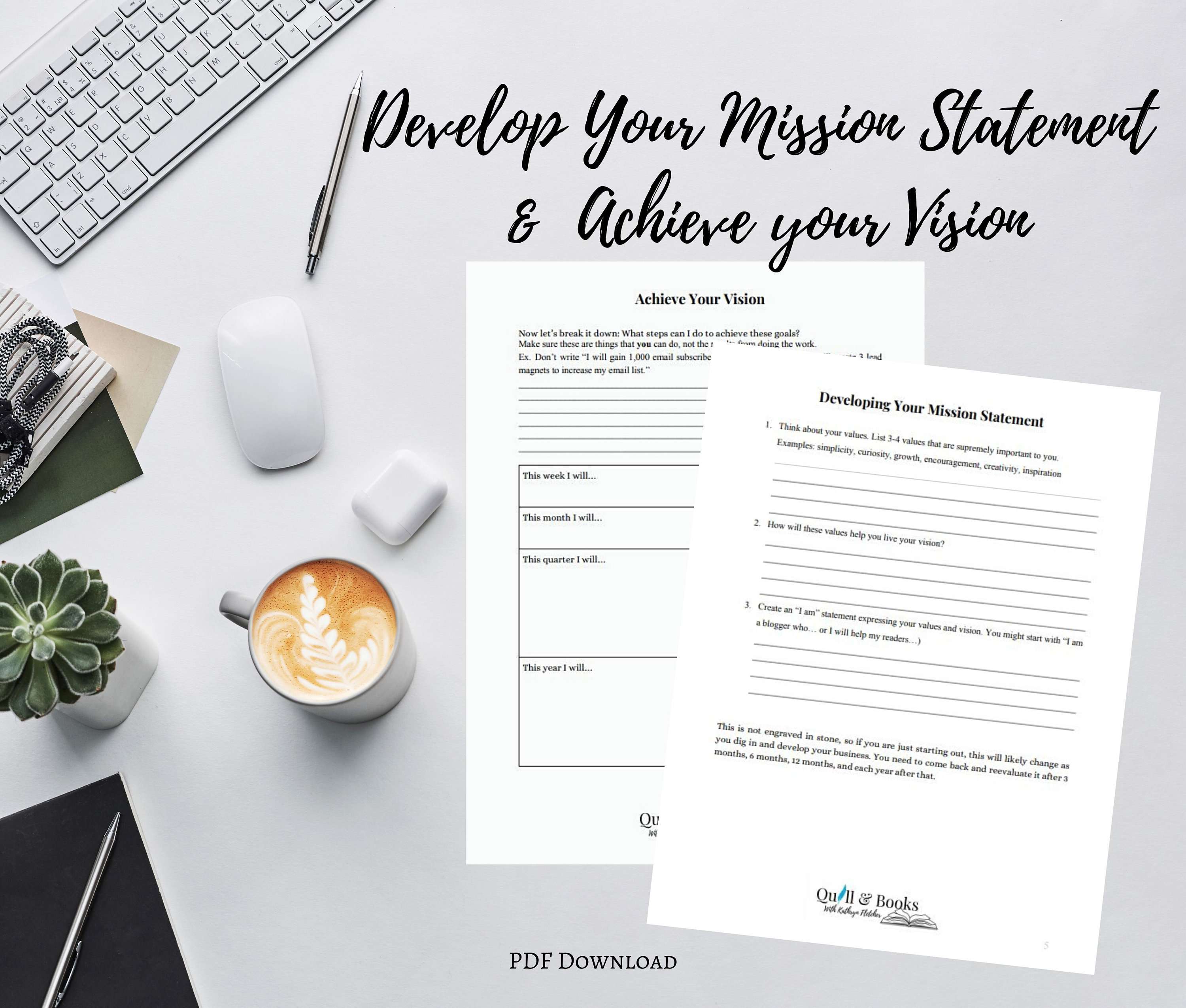 Develop a Mission Statement, Vision Statement, and Set Goals for Your ...