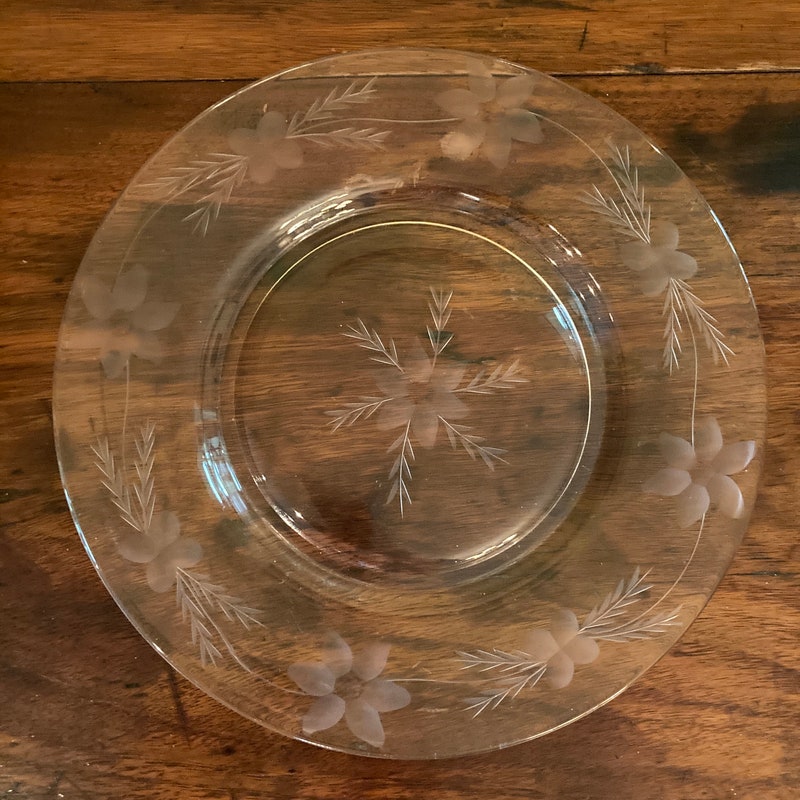 Vintage Glass Plates - Etsy