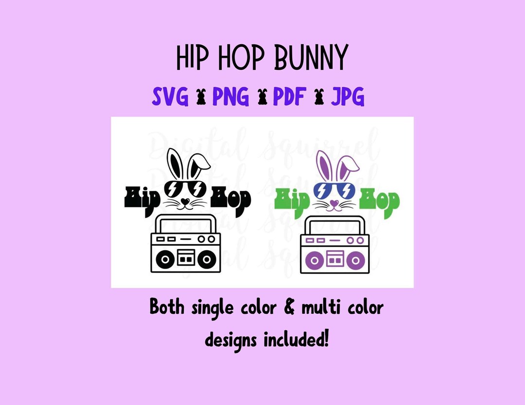 Hip Hop Bunny SVG, Cool Bunny Png, Pdf Jpg, Easter Bunny, Cricut Easter ...