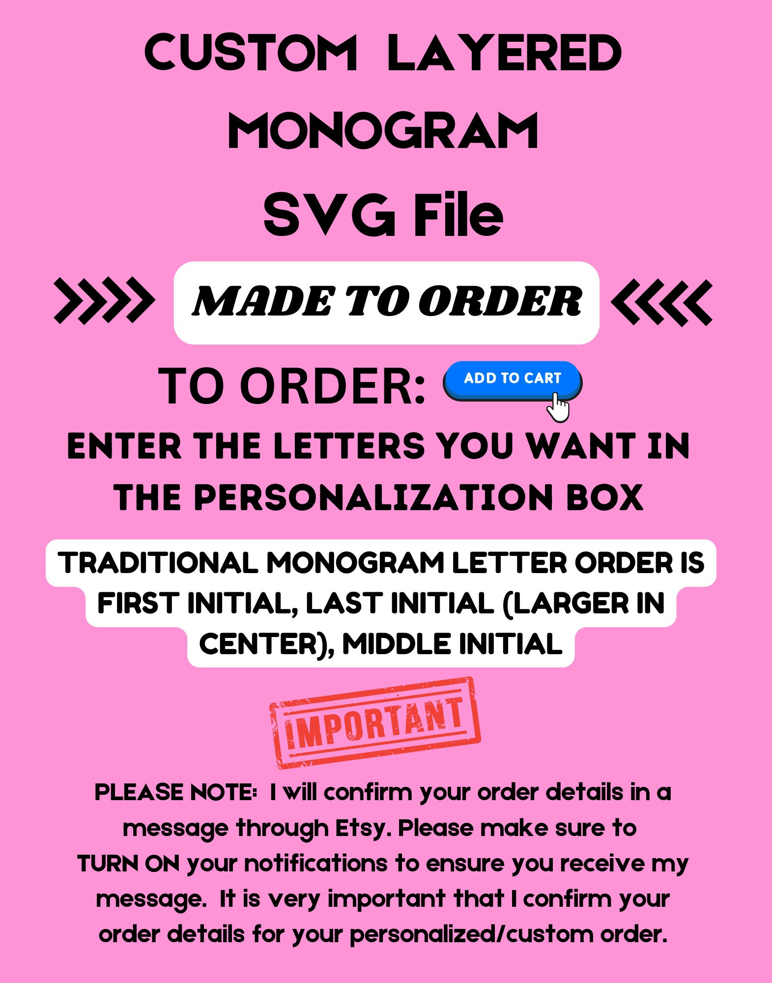 Custom Homecoming Monogram SVG, Made to Order Monogram Cut File ...