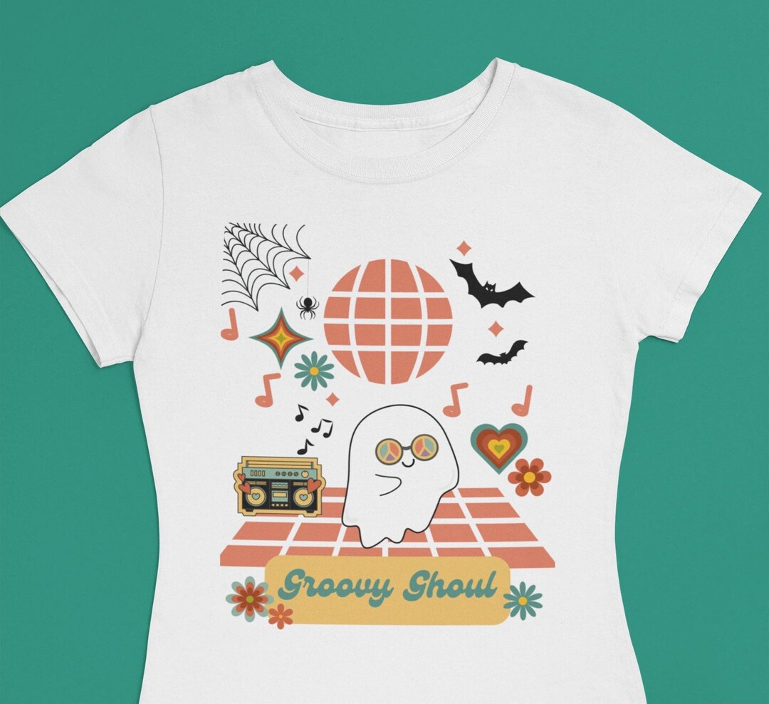 Groovy Ghoul PNG, Halloween Ghost PNG, PDF Jpg, Digital Groovy Ghost ...