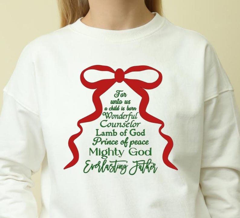 Christian Christmas SVG, Bow Christmas Tree PNG, Jesus Names Digital ...