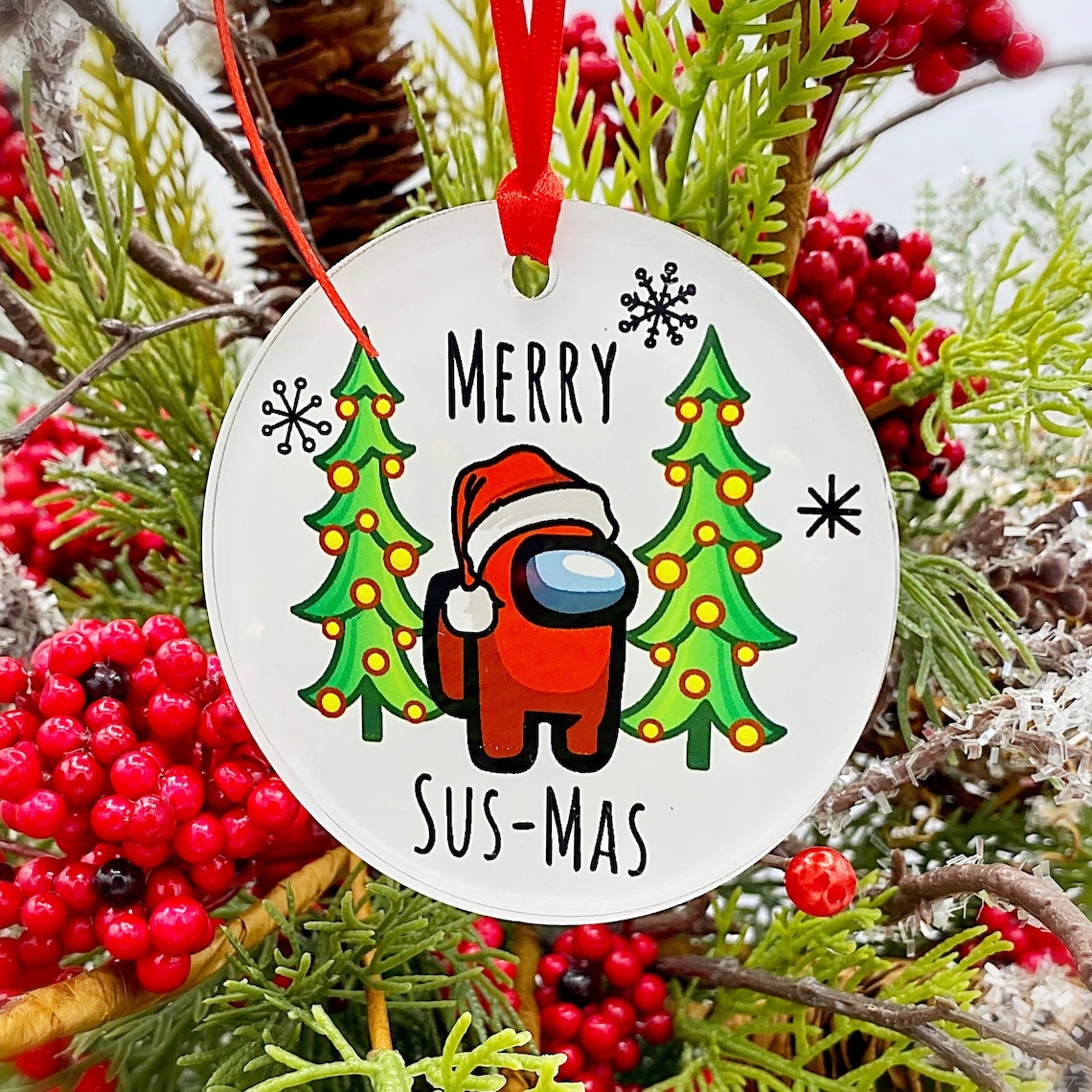 Among Us Merry Sus-mas Christmas Ornament Among Us Gift - Etsy