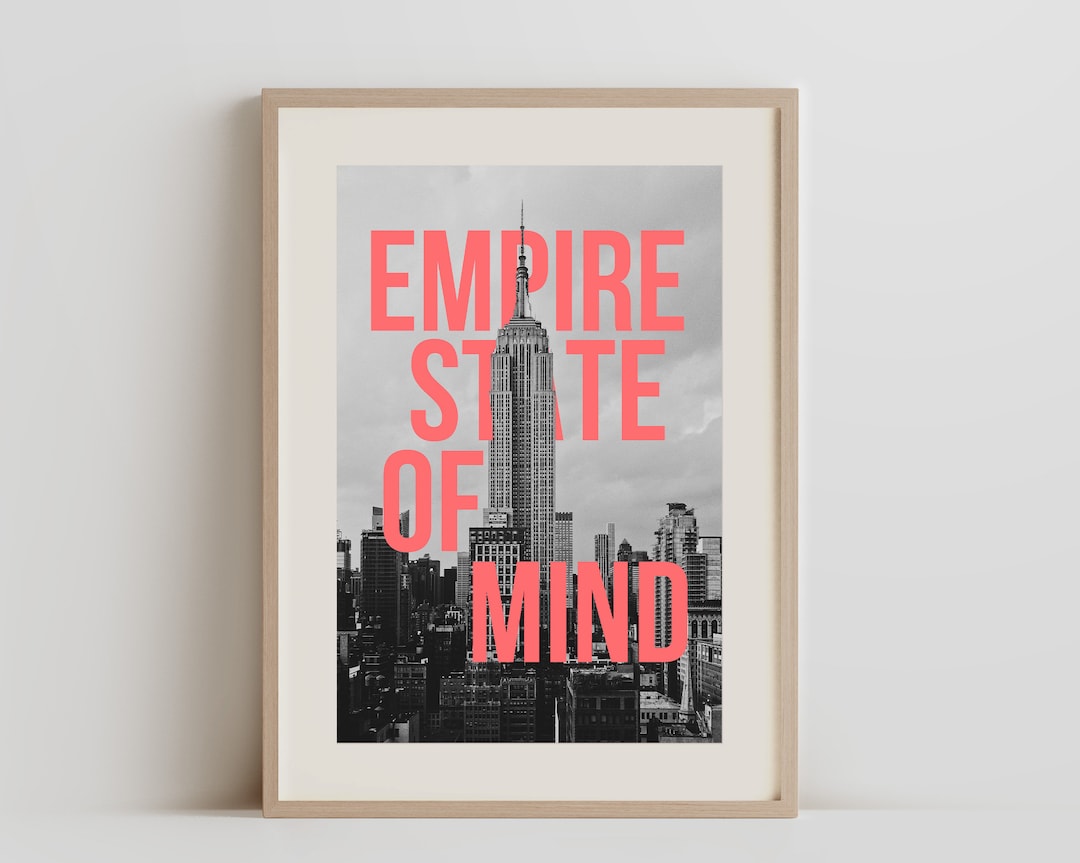 Empire State of Mind Typography Art Print | Bold Urban Icon | New York ...