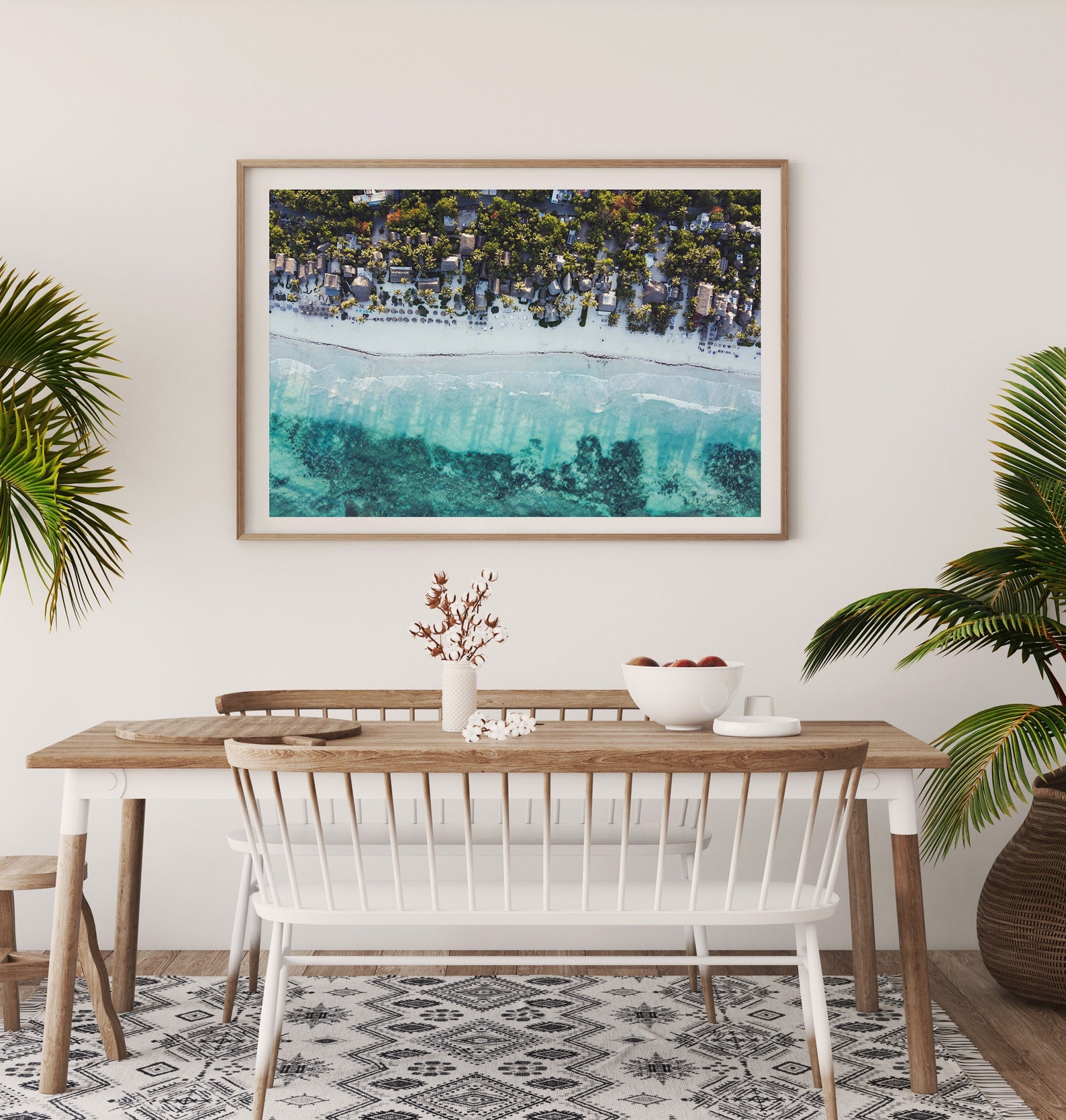 Tulum Mexico From Above Ocean Wall Art | Tulum Wall Art | Tulum Blue ...