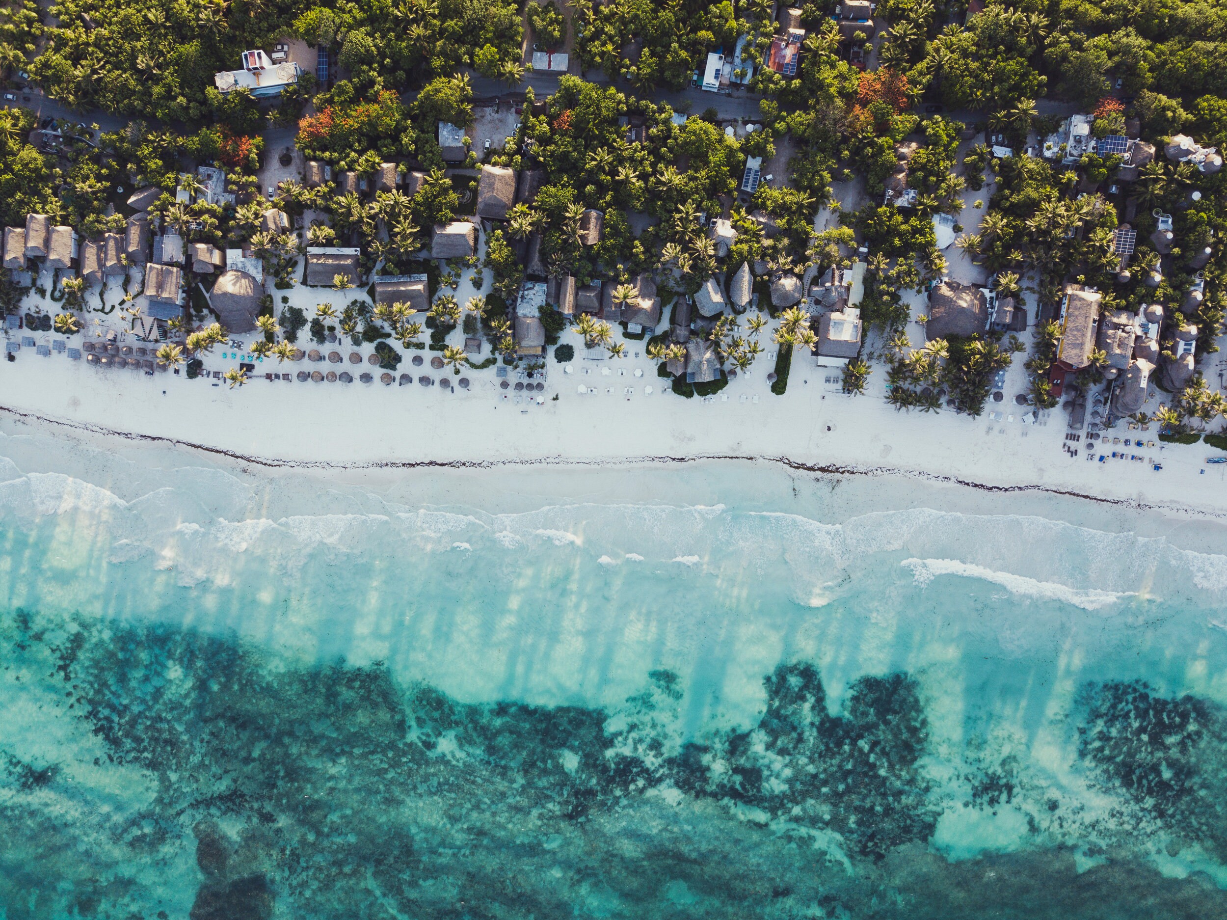 Tulum Mexico From Above Ocean Wall Art | Tulum Wall Art | Tulum Blue ...