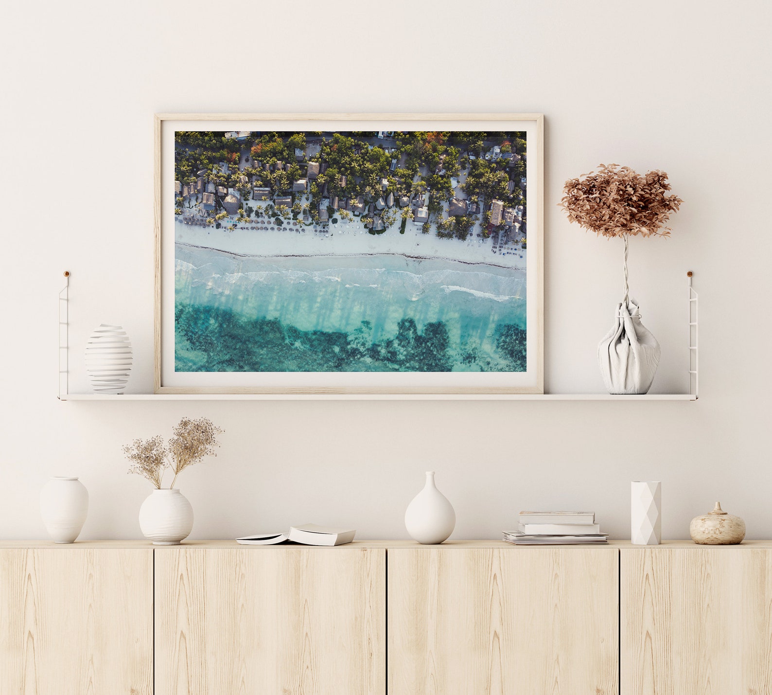 Tulum Mexico From Above Ocean Wall Art | Tulum Wall Art | Tulum Blue ...