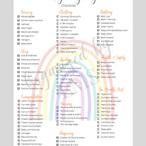 Baby Registry Checklist - Rainbow - Etsy