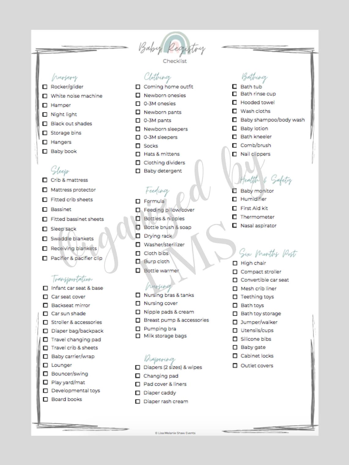 Baby Registry Checklist - Etsy